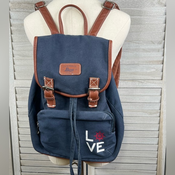 G.H. Bass & Co. | Bags | Gh Bass Co Canvas Leather Nautical Love ...